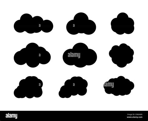 Black Colour Cloud Design Set Clouds Are Rich In Texture With Layers Of Deep Blacks And Smoky