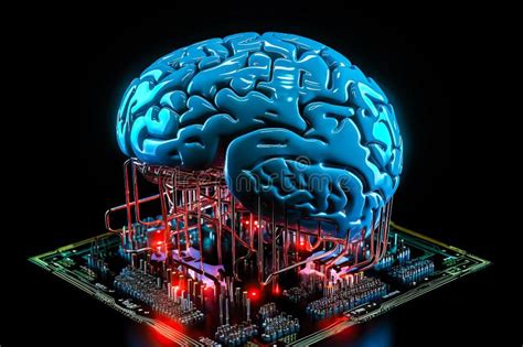 Ai Chipset With Human Brain On Computer Circuit Board Artificial Intelligence Data Mining And