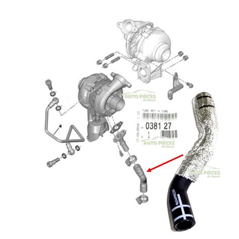 TUYAU TUBE DE RETOUR D HUILE TURBO PEUGEOT HDI ORIGINE