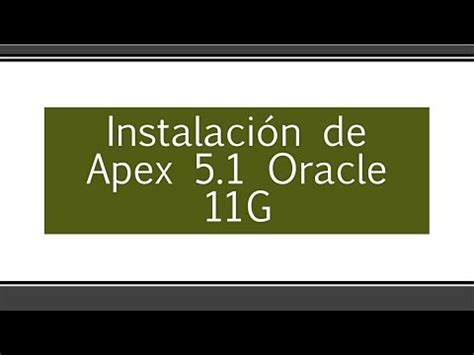 Install And Configure Oracle Application Express Apex 5 1 1 5 X With