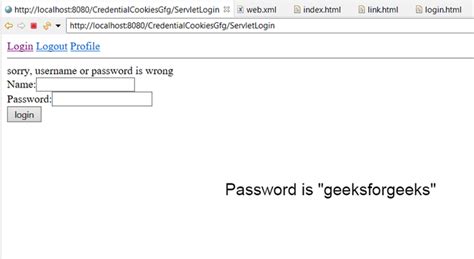 Servlet Credential Cookies GeeksforGeeks