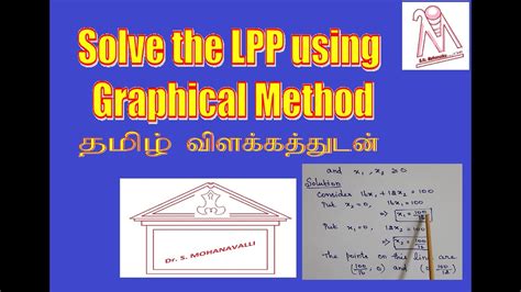 Solving Lpp Using Graphical Method Youtube