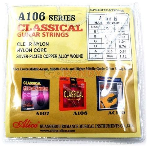 Alice A106 H Clear Nylon Classical Guitar Strings Silver Gopandy Musical