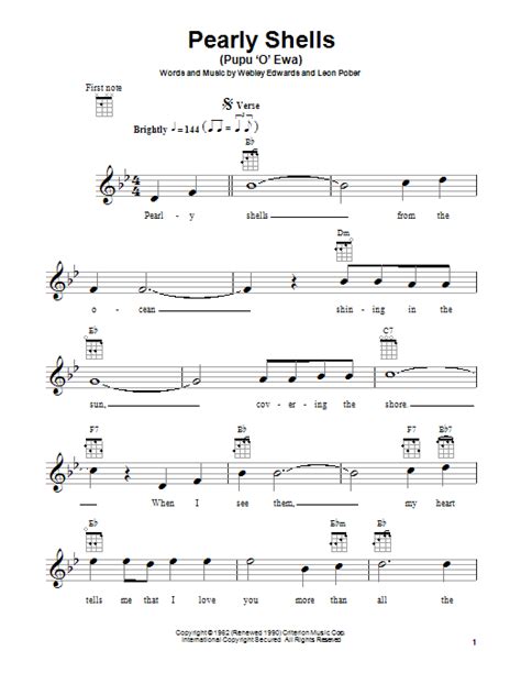 Pearly Shells Pupu O Ewa Sheet Music Direct
