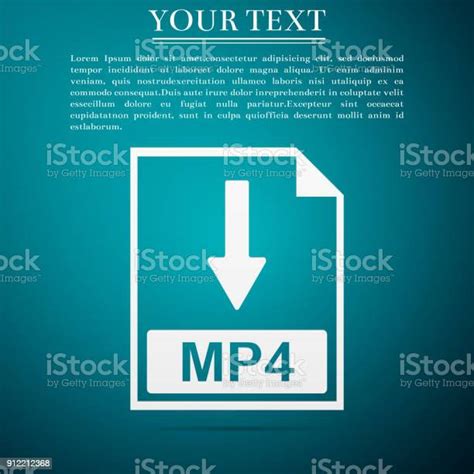 Mp4 檔文檔圖示下載 Mp4 按鈕圖示藍色背景隔離平面設計向量插圖向量圖形及更多一個物體圖片 一個物體 下載 互聯網 Istock