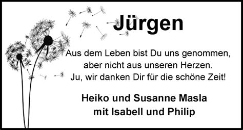 Traueranzeigen von Jürgen Hollmann nordwest trauer de