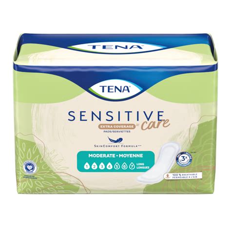 Tena Sensitive Care Extra Coverage Moderate Long Incontinence Pad For