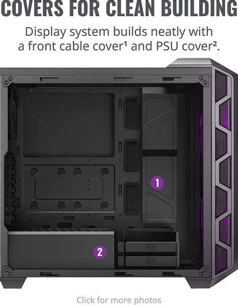 Cooler Master MasterCase H500 ATX Mid-Tower, tempered glass panel, two ...