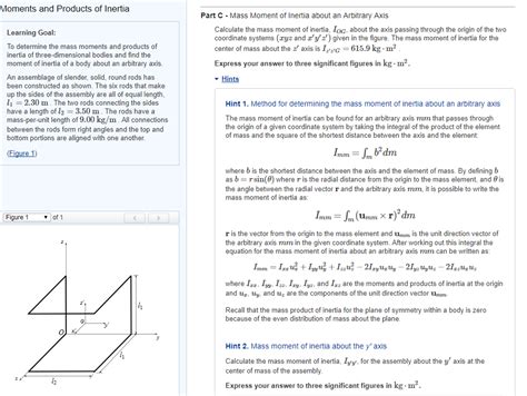 Solved Moments And Products Of Inertia Part A Mass Product Chegg Com