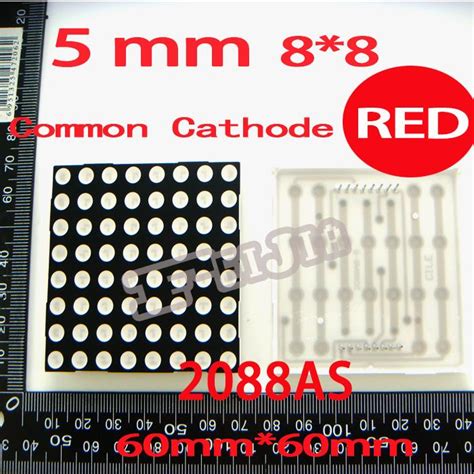 10 Stkspartij 5mm 8x8 Red Common Cathode 6060 Le Grandado