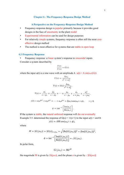 Chapter 6 The Frequency Response Design Method Therefore The Rise
