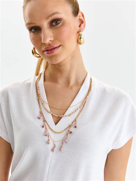 Ефектна бяла тениска с V образно деколте Trendo Bg