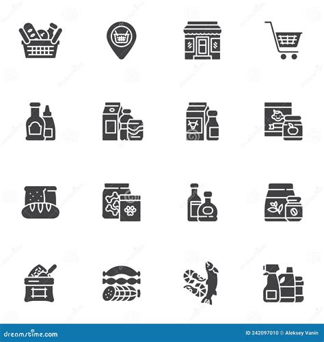 杂货店部矢量图图标 向量例证 插画 包括有 理想 编辑可能 纵的沟纹 诱饵 家庭 图标 牛奶 242097010