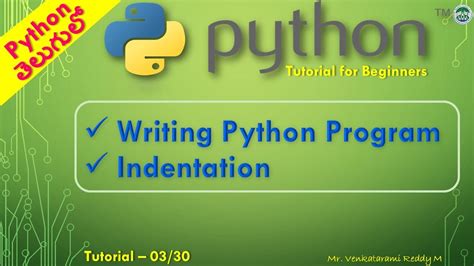 Python Tutorial 0330 Indentation Youtube