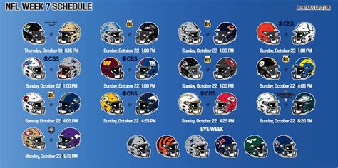 Nfl Week 7 Schedule Mega Sports News