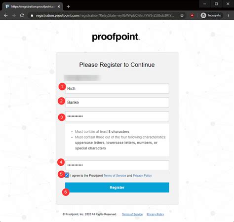 Proofpoint Encryption Registration