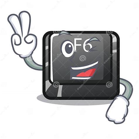 El Botn F6 De Dos Fingeres Aisl En La Mascota Ilustración Del Vector