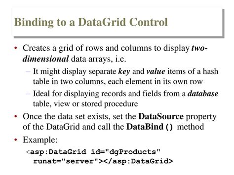 Ppt Data Aware Controls In Aspnet ® Applications Powerpoint