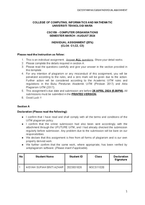 Individual Assignment Csc159 College Of Computing Informatics And Mathematic Universiti