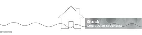 집 아이콘의 연속적인 선 그리기 선화 1개 단일 라인 아트 벡터 일러스트 레이 션 선에 대한 스톡 벡터 아트 및 기타 이미지 선 건설 산업 아파트 Istock