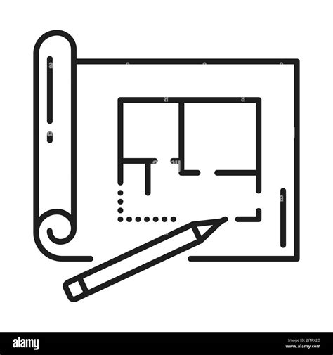 Interior Design Home Project And House Architecture Plan Vector Line Icon Apartments Interior