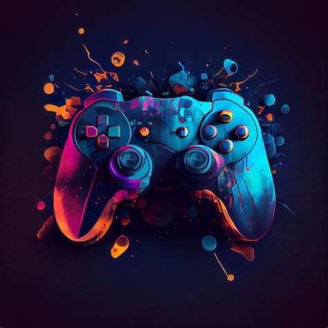 Ilustração Do Joystick Do Gamepad Do Controlador De Jogos Cyberpunk Foto Premium