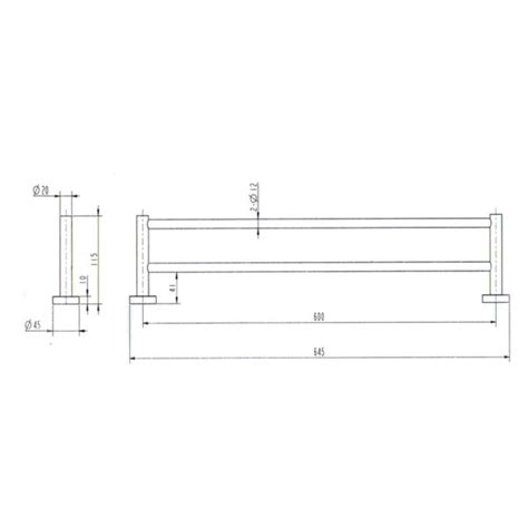 Double Towel Rail 300348bk Ace Building Supplies