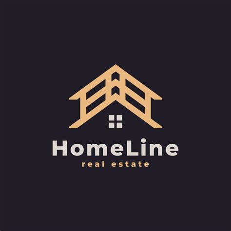 House Logo Gold House Symbol Geometric Linear Style Usable For Real