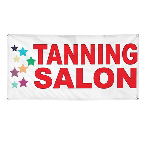 Vinyl Banner Multiple Sizes Tanning Salon Red Stars Business Salon