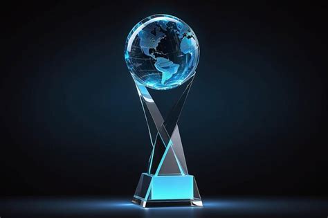 Luminous Glass Trophy Award Glowing With Light Premium Ai Generated Image