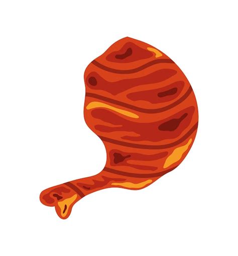 Icono Aislado De Pierna De Pollo Asada Vector Premium