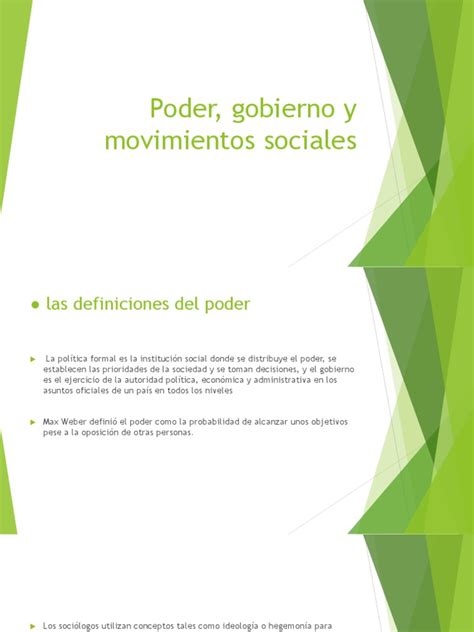 Poder Gobierno Y Movimientos Sociales Pdf Poder Social Y Político