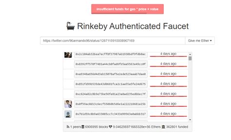 Rinkeby Faucet Doesnt Seem To Work · Issue 21375 · Ethereumgo