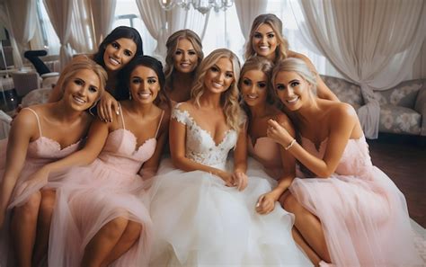 Premium AI Image Happy Woman Friend At Wedding Day With The Bride