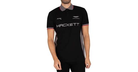 Hackett Aston Martin Racing Multi Polo Shirt In Black For Men Lyst