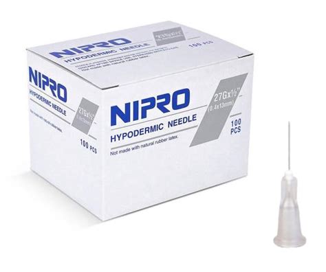 Aguja Hipodérmica 27g X 13mm 12” Gr Nipro Caja Con 100 Piezas Web
