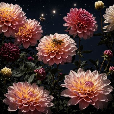 Premium Ai Image The Delicate Dance Of Bee And Dahlia