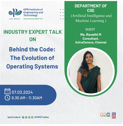 Industry Expert Talk On Behind The Code The Evolution Of Operating Systems Kpr Institute