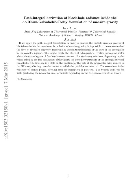 Pdf Path Integral Derivation Of Black Hole Radiance Inside The De