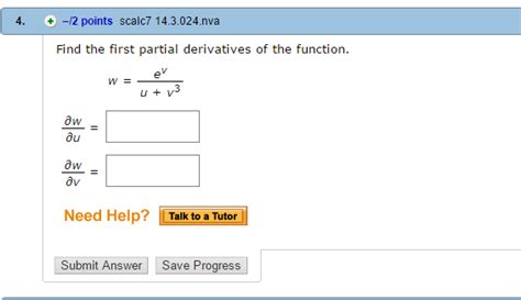 Solved Find The First Partial Derivatives Of The Function Chegg