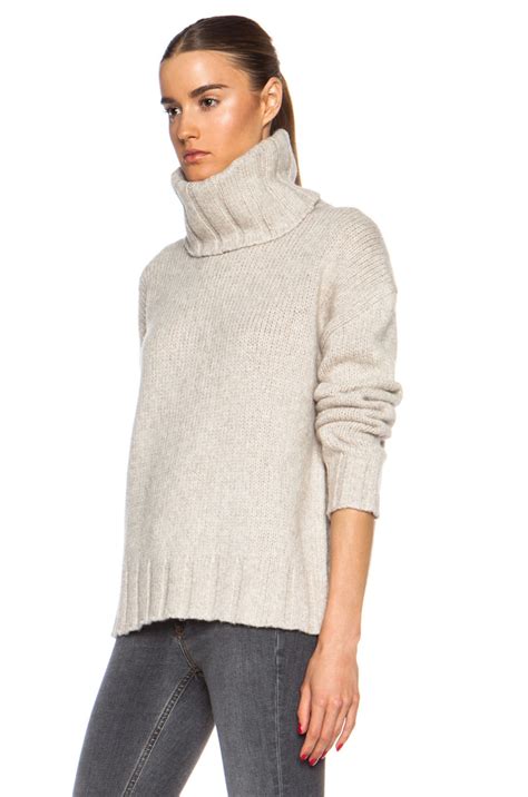 Nili Lotan Oversized Turtleneck Wool Blend Sweater In Wheat Fwrd