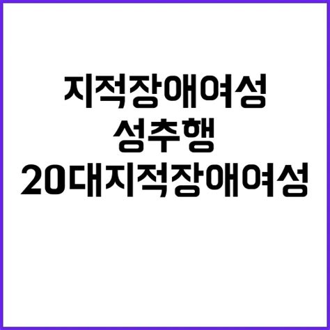 업주 성추행 20대 지적 장애 여성 가족 신고 뉴스다오