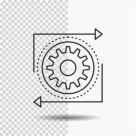 Business Gear Management Operation Process Line Icon On Transparent
