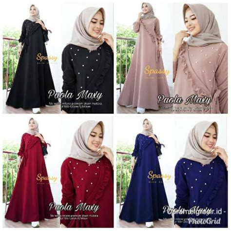 Jual Cuci Gudang Paola Dress Bahan Mosscrepe Pakaian Gamis Dress
