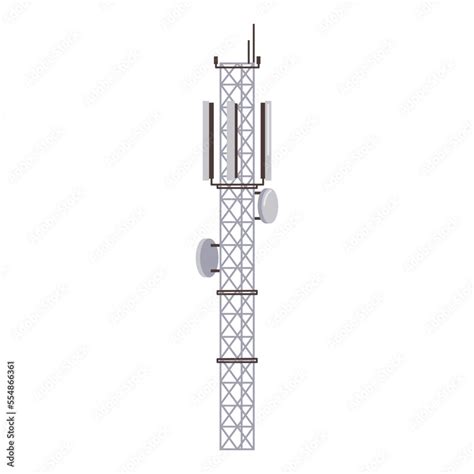 Radio Mast Telecommunication Tower Isolated Satellite Signal Antenna