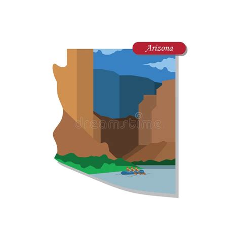 Arizona State Map Vector Illustration Decorative Design Stock Vector