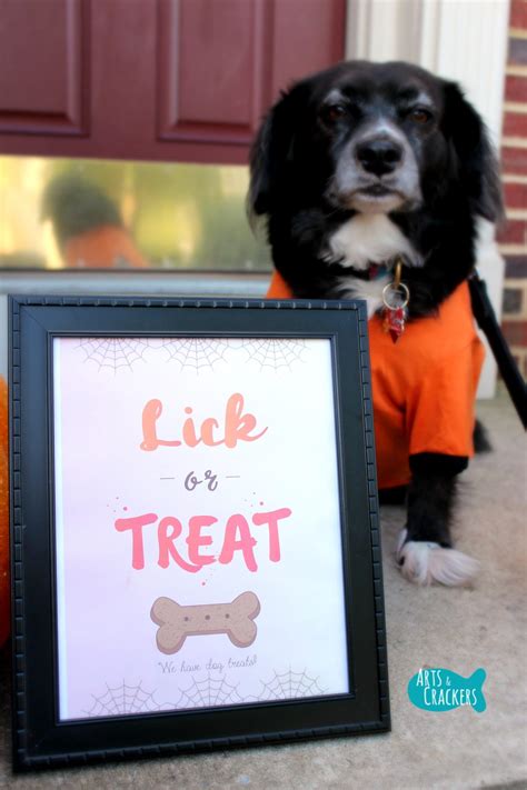 Lick Or Treat Halloween Printable Sign For Dog Lovers
