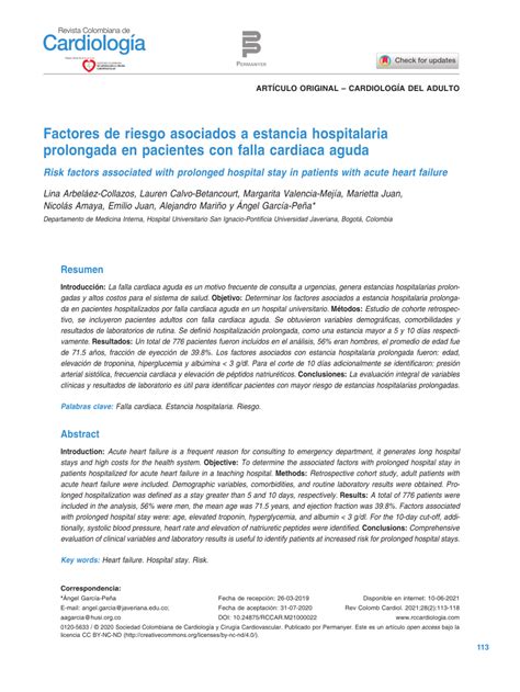 PDF Factores De Riesgo Asociados A Estancia Hospitalaria Prolongada