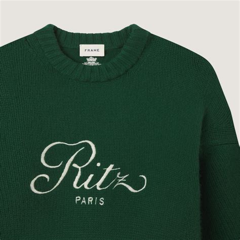 Unisex Cashmere Sweater Hunter Green Ritz Paris X Frame Ritz Paris