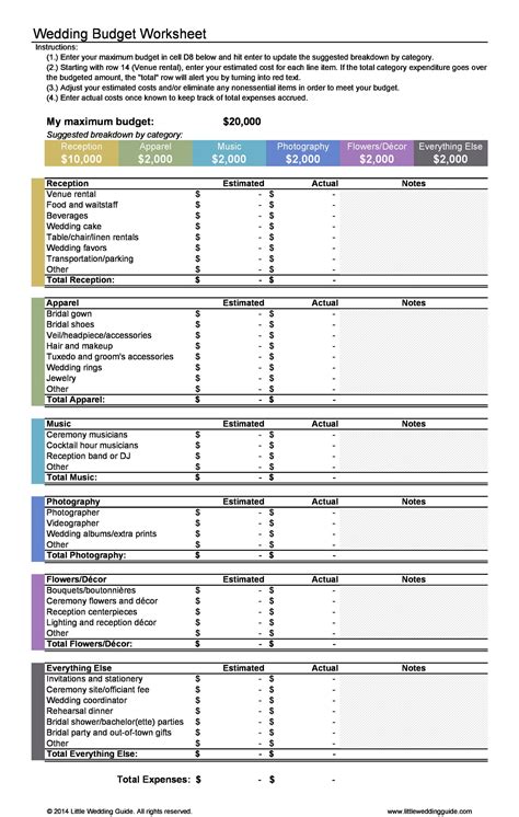 Wedding Budget Planner Template Excel Issehosting